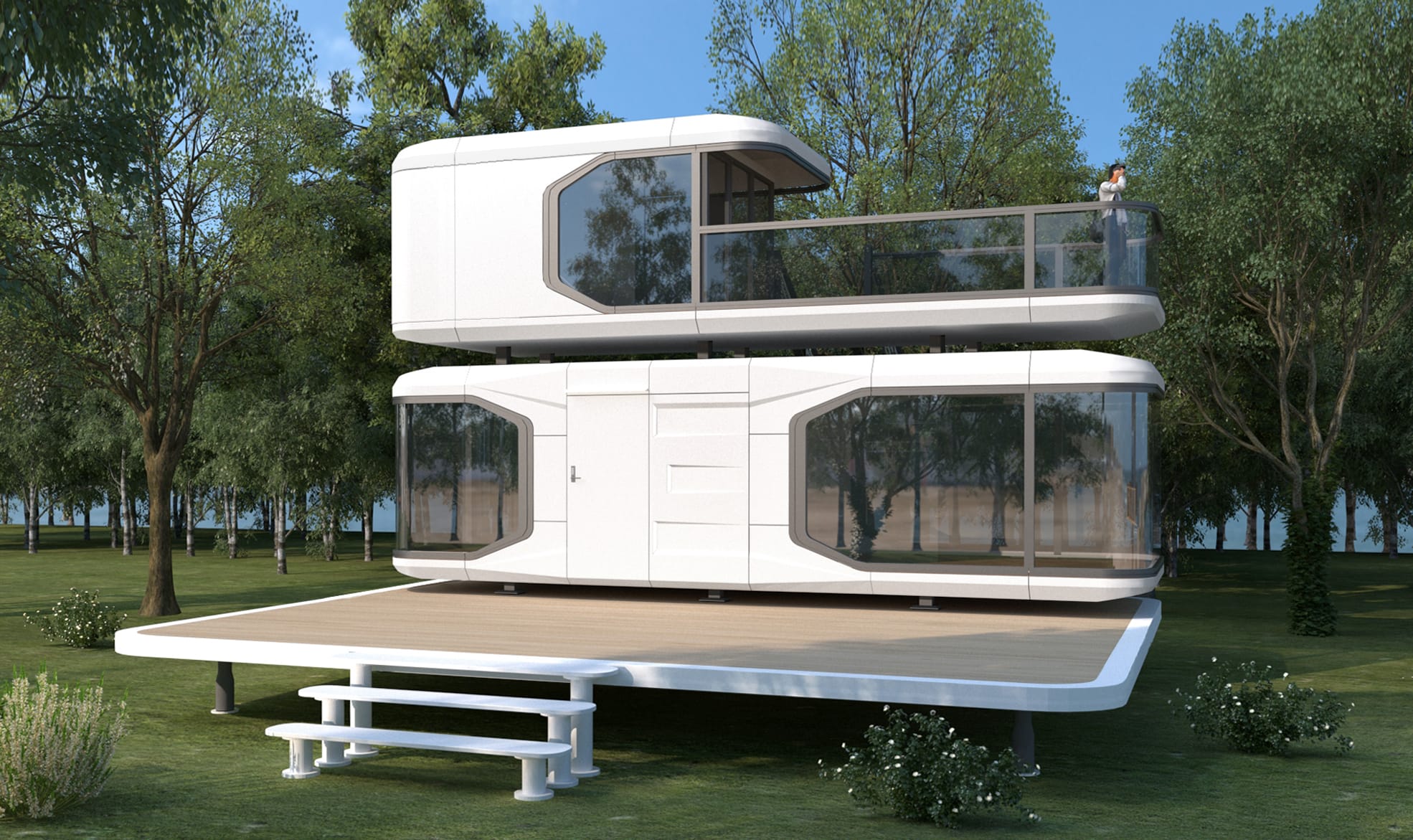 JINSOUL Space Capsule House double layer capsule house E7+E5 - Largest ...